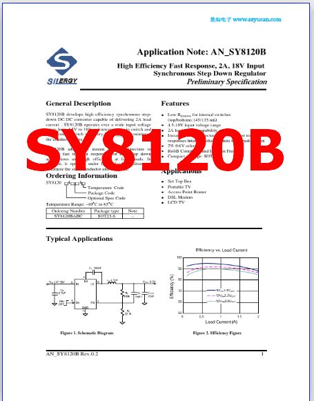 SY8120B PDF Datasehet - 2A, 18V, Step Down Regulator