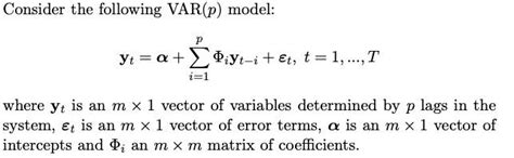 Solved Consider The Following Var P Model