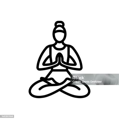 명상 요가 아이콘입니다 흰색 배경에 분리된 간단한 벡터 기호입니다 개념에 대한 스톡 벡터 아트 및 기타 이미지 개념 건강한