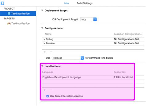 Iphone 多言語対応、localizationの設定