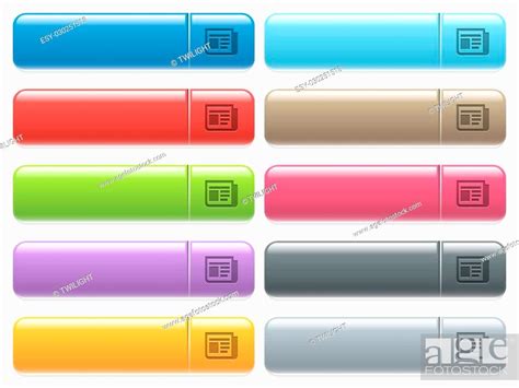 set of news glossy color menu buttons with engraved icons stock vector