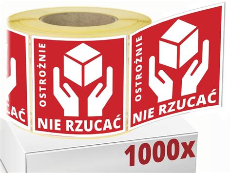 1000x NIE RZUCAĆ uwaga Etykiety SZKŁO Naklejki 7213311157 oficjalne archiwum Allegro