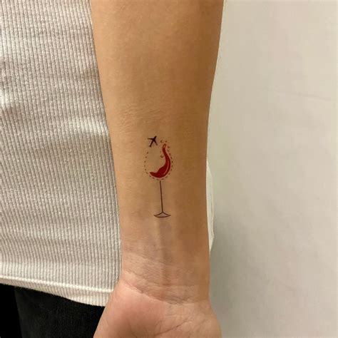 Wine Glass Travel Temporary Tattoo Set Of 3 Wine Glass Etsy Uk