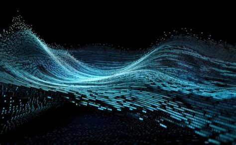 Premium Photo Waves Of Binary Code Over Black Background Ocean Of