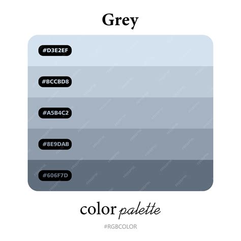 Premium Vector Grey Color Palettes Accurately With Codes Perfect For