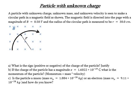 solved particle with unknown charge a particle with unknown