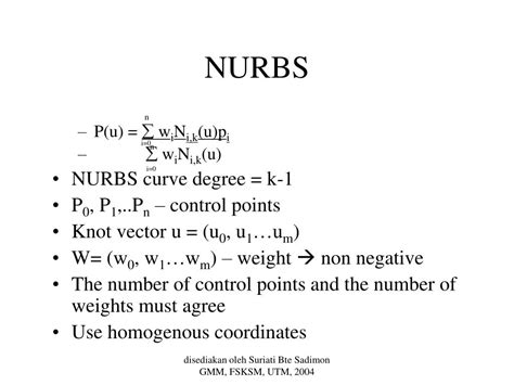 Ppt Non Uniform Rational B Spline Nurbs Powerpoint Presentation