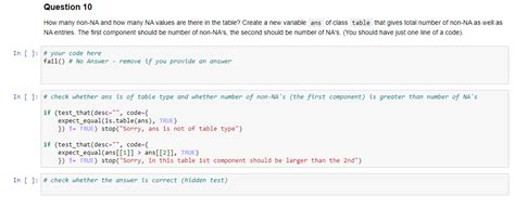 Solved Question 10 How Many Non NA And How Many NA Values Chegg