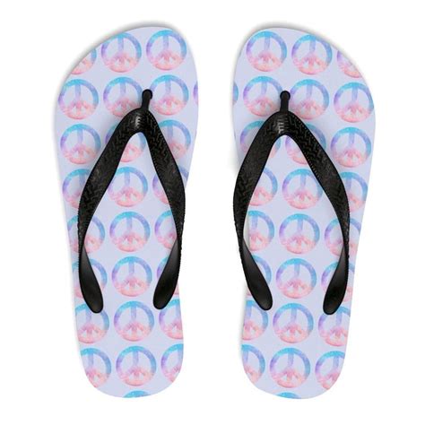 Watercolor Peace Sign Unisex Flip Flops By Beanhomeandgarden On Etsy