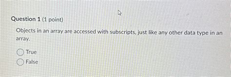 Solved Question 1 1 ﻿pointobjects In An Array Are Accessed