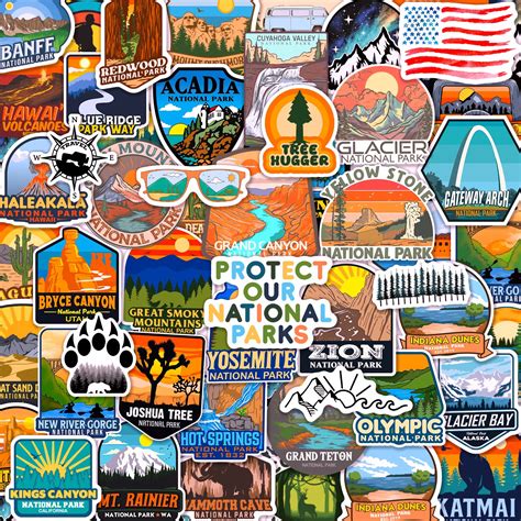 156 Pcs National Parks Sticker Pack Outdoor Nature Camping Hiking Ins