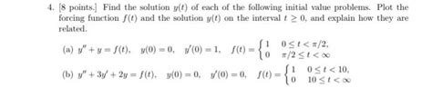 Solved 4 8 Points Find The Solution Yt Of Each Of The