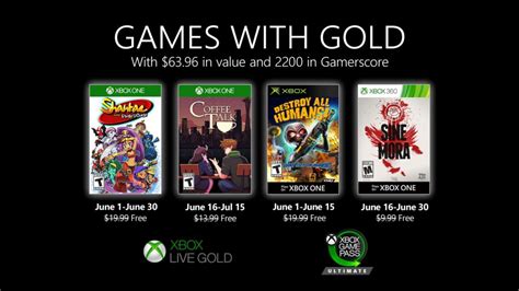 Desvelados los Juegos con Gold del próximo mes de junio Generacion Xbox