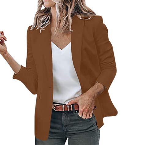 Blazers For Women Business Casual Ladies Fashion Casual Solid Color
