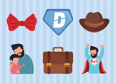 Happy Fathers Day Icons 10425096 Vector Art At Vecteezy