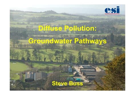 Diffuse Pollution Groundwater Pathways Ppt