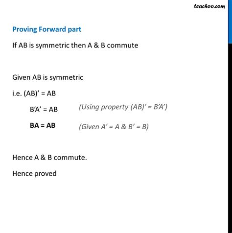 Example 24 If A B Are Symmetric Matrices Of Same Order Show
