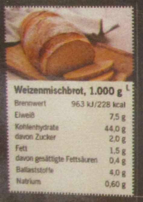 Lidl Weißenmischbrot Kalorien Nährwerte Produktdaten