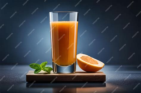 Premium Ai Image A Glass Of Orange Juice Next To A Half Full Glass Of