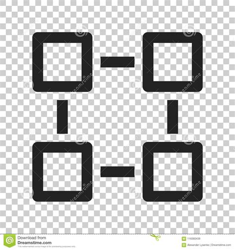 Blockchain Technology Vector Icon In Flat Style Cryptography Cu Stock