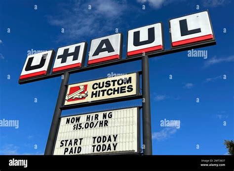 A U Haul Sign Monday Jan 30 2023 In Los Angeles Stock Photo Alamy