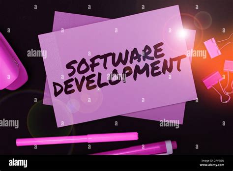 Hand Writing Sign Software Development Word Written On Software Is
