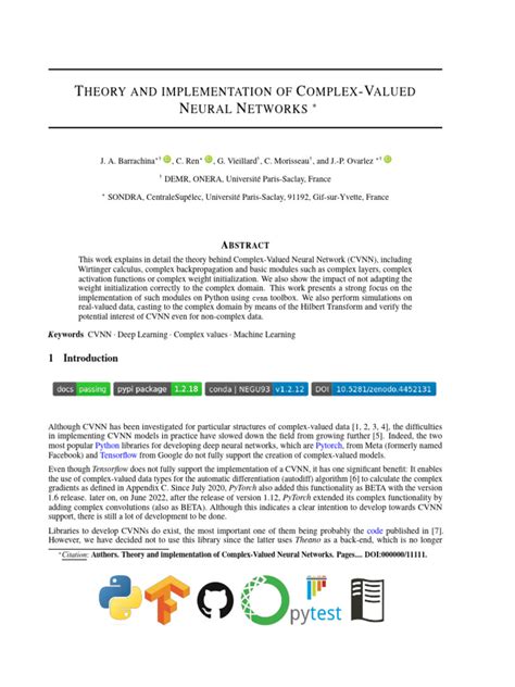Theory And Implementation Of Complex Valued Neural Pdf Complex Analysis Holomorphic Function