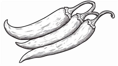 Chilli Outline Vector Illustration Coloring Page For Creative Projects