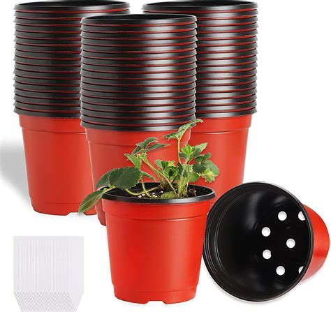110 Pcs 4 Nursery Pots Thick Reusable Brick Red 10Cm Garden Seeds