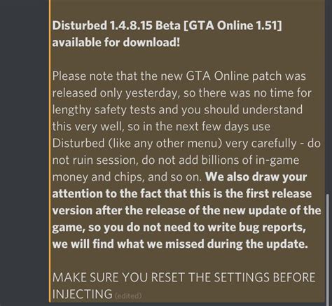Disturbed Mod Menu Open To Vip Members Only R Gta5modding