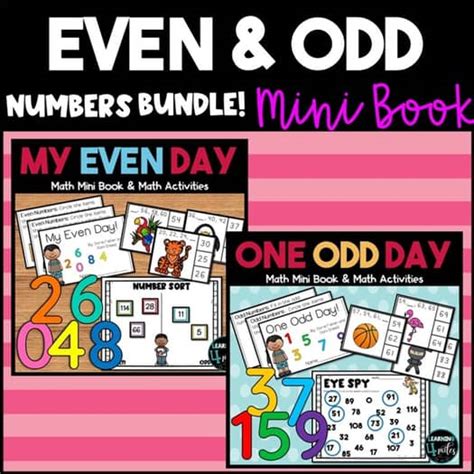 Odd And Even Number Math Activities Odd And Even Day Book Companion Bundle