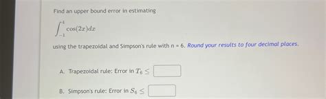 Solved Find An Upper Bound Error In