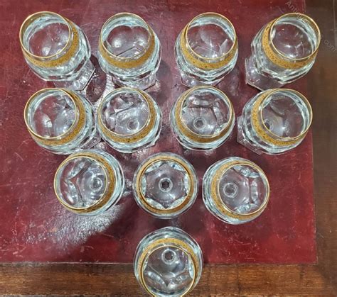 Antiques Atlas Italian Gold Gilt Rimmed Whiskey Crystal Tumblers