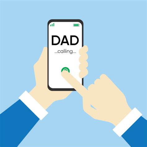Dad Calling Phone Screen Illustrations Royalty Free Vector Graphics