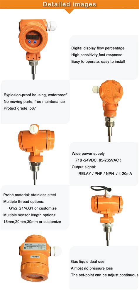 Water Flow Switch Thermal Flow Sensor Digital Air Flow Switch