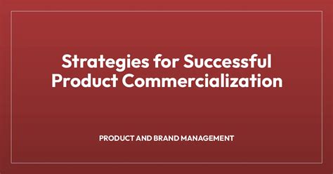 Strategies For Successful Product Commercialization • Slm Self
