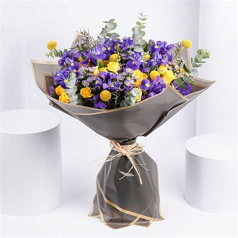 Premium Bouquet Of Iris With Roses Delivery In Singapore Fnp Sg