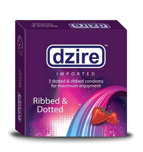 Dzire Strawberry Dotted Ribbed Condom Cosmetic Holic