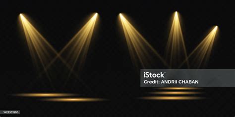 벡터 스포트라이트 세트입니다 다양한 형태의 빛 황색 무대 스포트라이트 조명 효과 광선 조명 효과 벡터 일러스트레이션 0명에 대한 스톡 벡터 아트 및 기타 이미지 Istock