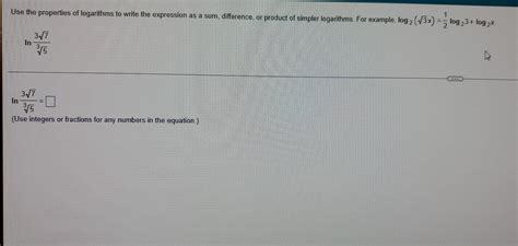 Solved Use The Properties Of Logarithms To Write The Chegg