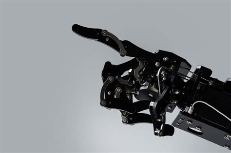 premium photo real robot s hand pointing or pushing on something