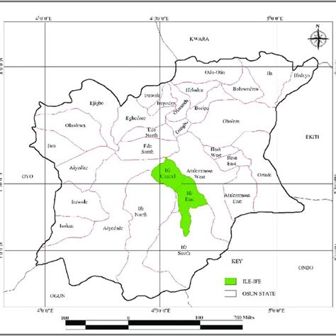 Map Showing Ile Ife Within The Context Of Osun State Nigeria Download Scientific Diagram