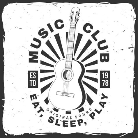 Music Club Logo Badge Label Retro Poster Vector Image