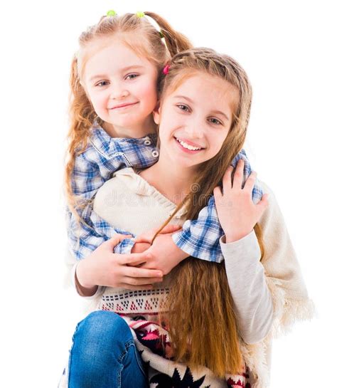 Portrait Of Two Joyful Beautiful Sisters Stock Image Image Of Pretty