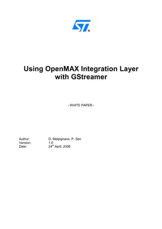 Openmax Il With Gsstreamer Pdf Programming Languages Computing
