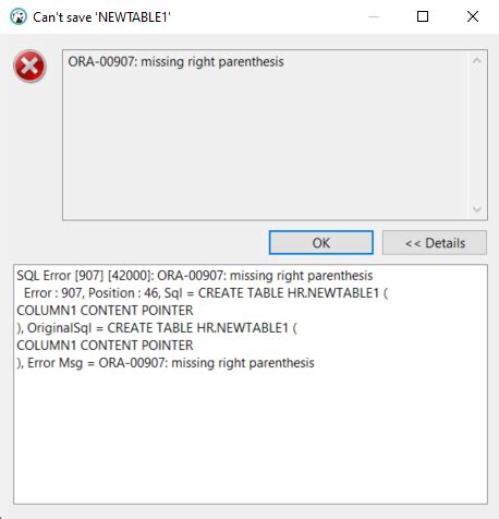 Oracle Via UI Columns Creating Problems Issue 11542 Dbeaver