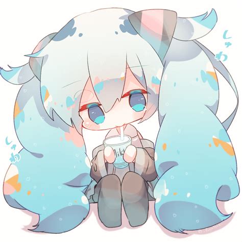 Miku生日快乐！q版初音可爱动态图 哔哩哔哩