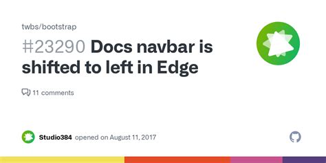 Docs Navbar Is Shifted To Left In Edge · Issue 23290 · Twbsbootstrap