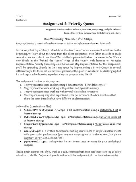 hw5 priorityqueue pdf queue abstract data type pointer