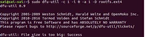 tda4vm rootfilesystem format for flashing using dfu tool processors